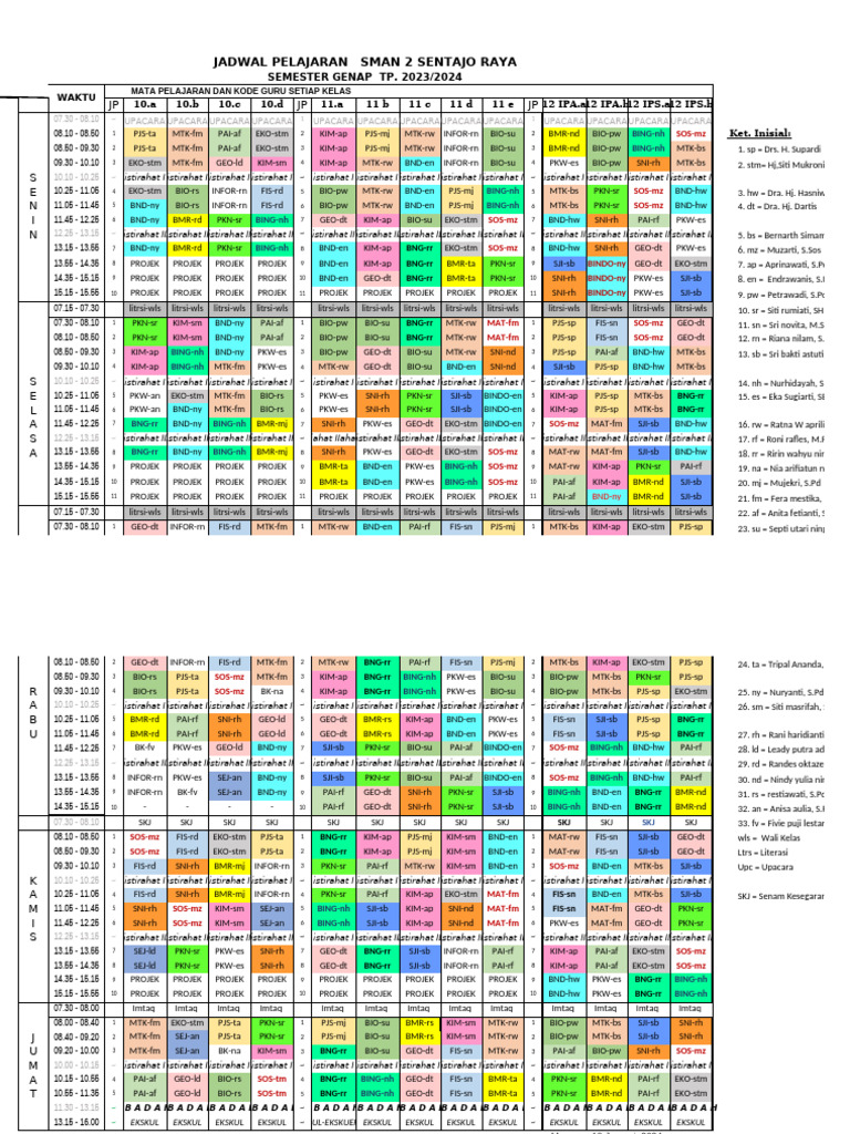 Jadwal Pel Normal Sem II 23-24 | PDF