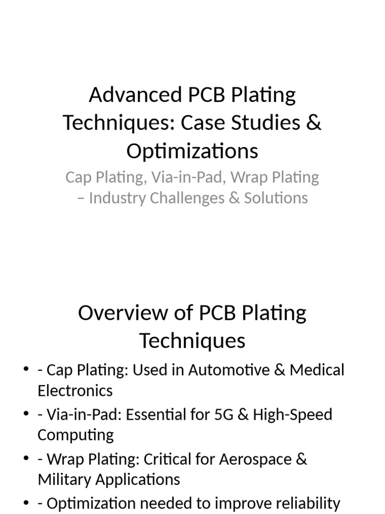 PCB Platings Case Studies | PDF