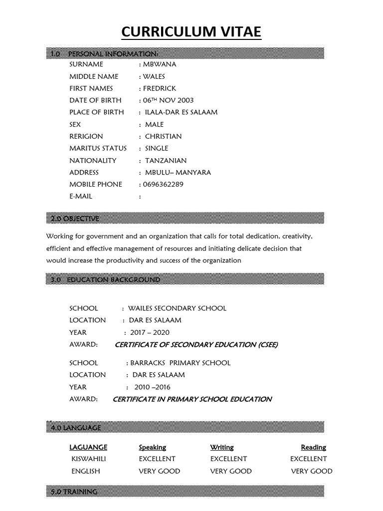 FREDRICK WALES CV | PDF
