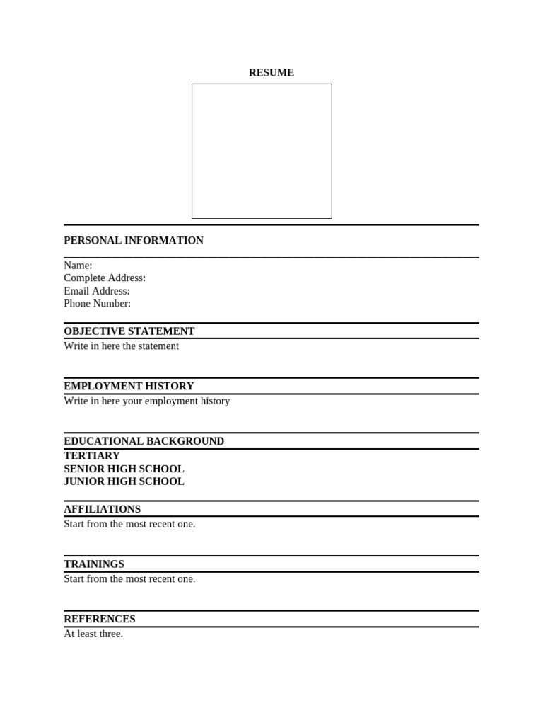 3. Format of Resume and Application Letter | PDF