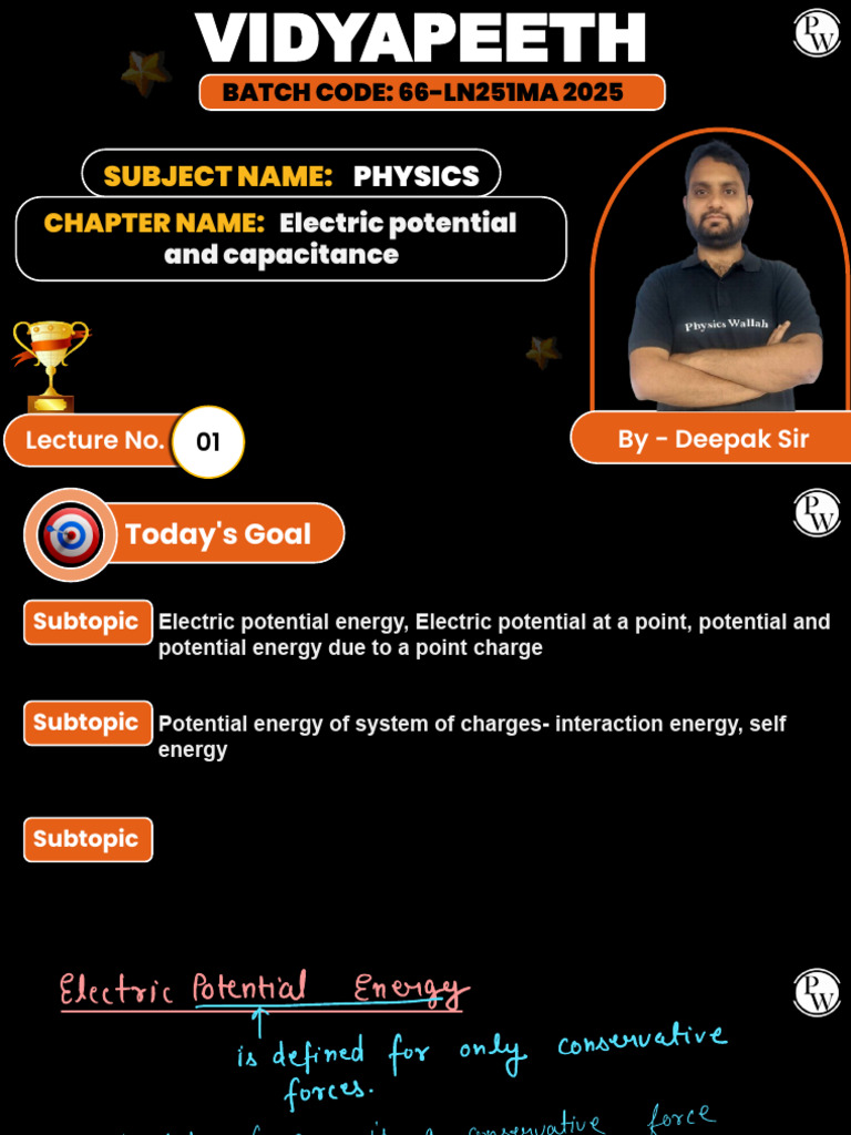 Electric Potential And Capacitance 01 Pdf