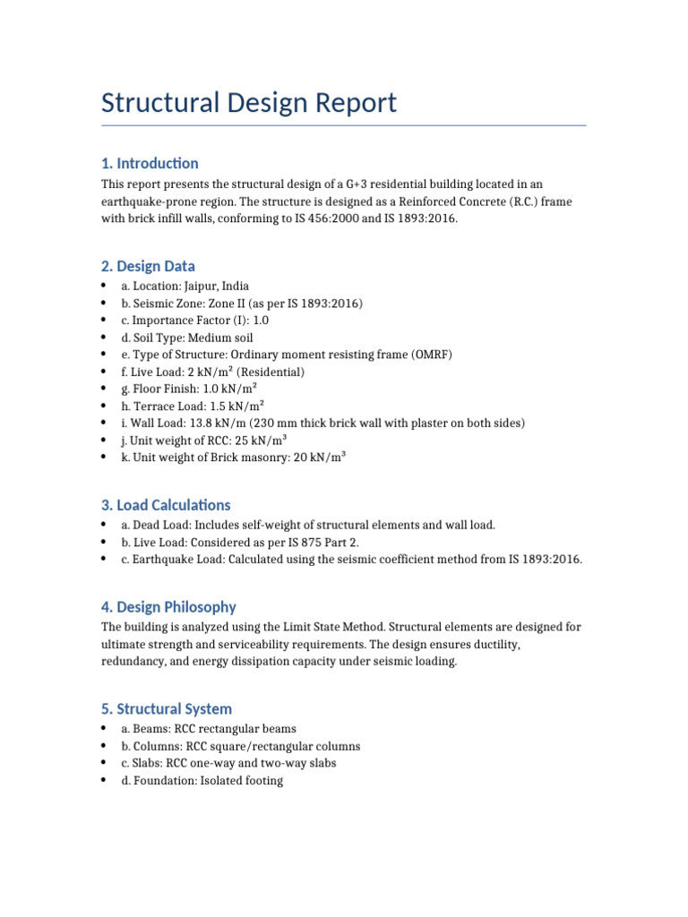 Structural_Design_Report (1) | PDF | Beam (Structure) | Structural Load