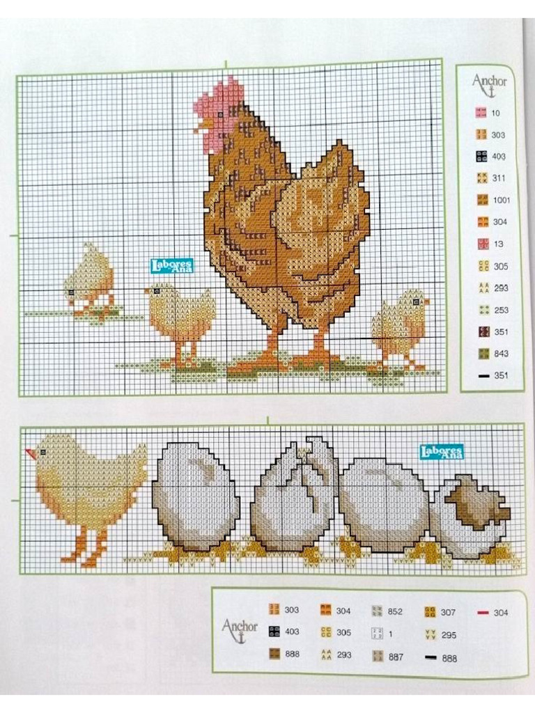 Anchor Hen Cross Stitch Pattern | PDF