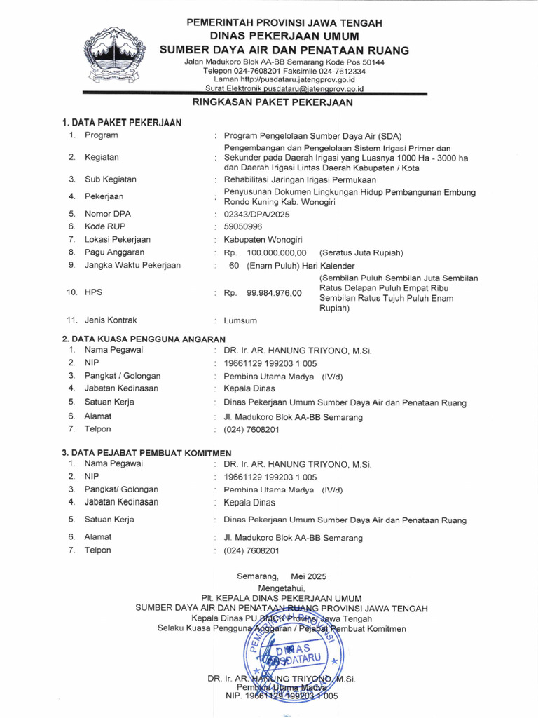 Ringkasan Dokling Embung Rondo Kuning Wonogiri | PDF