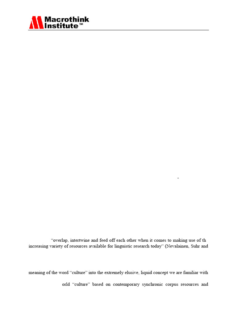 A Digital Humanities Approach To The Emergence of CULTURE As A Liquid ...