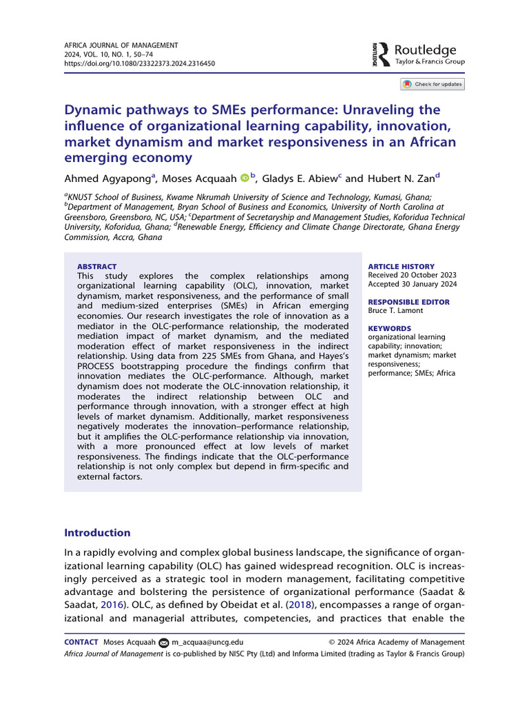 Dynamic Pathways To SMEs | PDF | Validity (Statistics) | Innovation