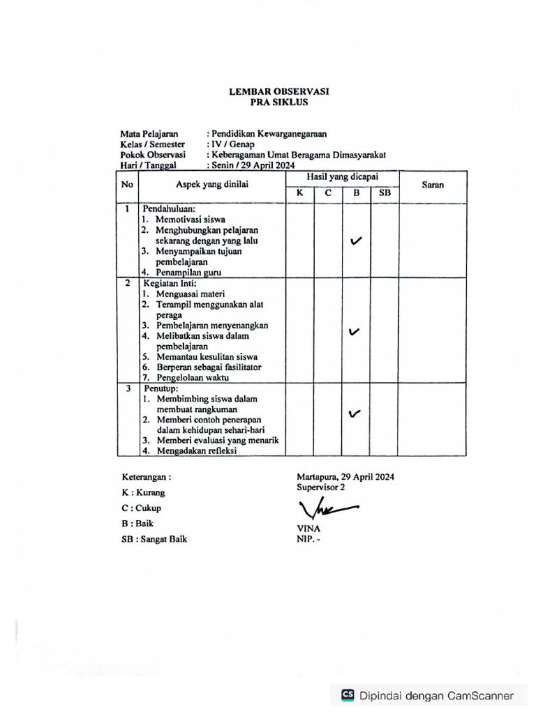 lembar observasi devi | PDF