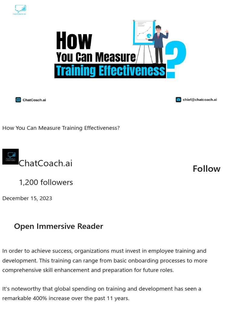 How You Can Measure Training Effectiveness | PDF | Return On Investment ...