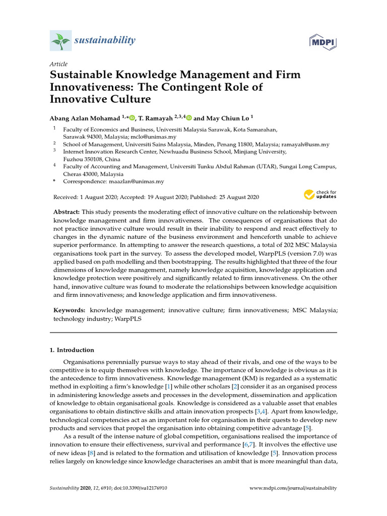 Sustainable Knowledge | PDF | Innovation | Knowledge