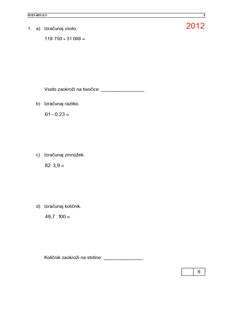 Izračunaj Vsoto | PDF