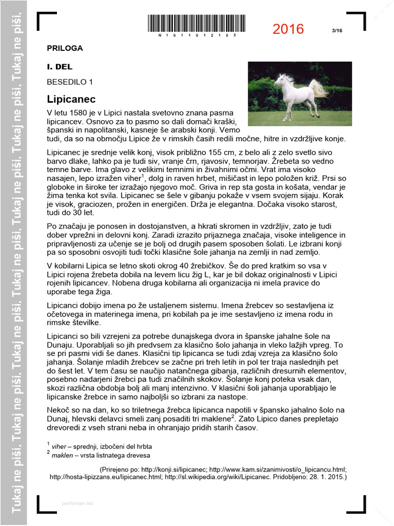 Lipicanec: I. Del | PDF