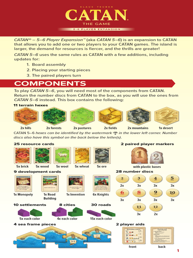 Catan 5-6 Player Expansion Guide | PDF | Gaming | Video Game Franchises