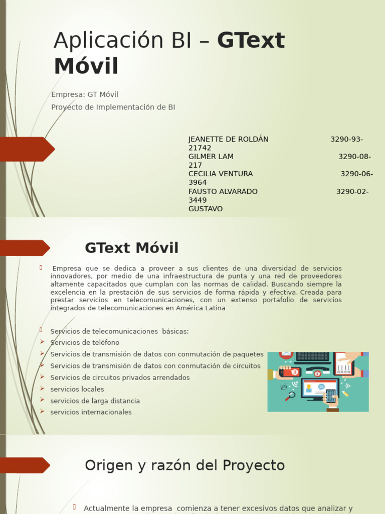 Aplicación BI - GT Móvil Cecy | PDF | Telecomunicaciones | Business