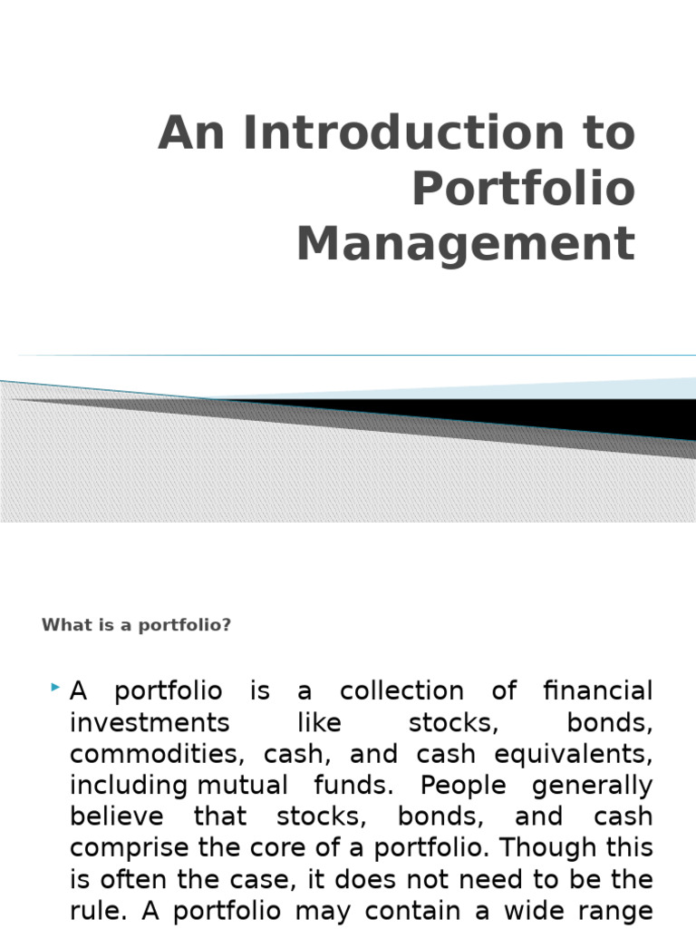 An Introduction To Portfolio Management | PDF | Modern Portfolio Theory ...