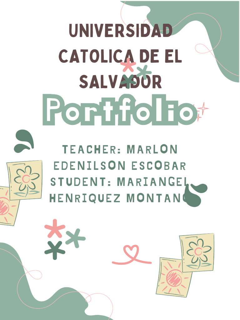 Sage Pink Cute Creative Portfolio Cover Page | PDF