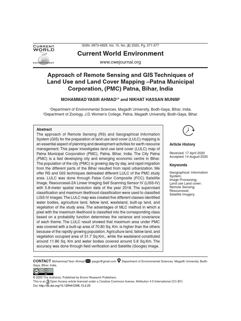 Patna GoodForm Approach of Remote Sensing and GIS Techniques of L | PDF ...