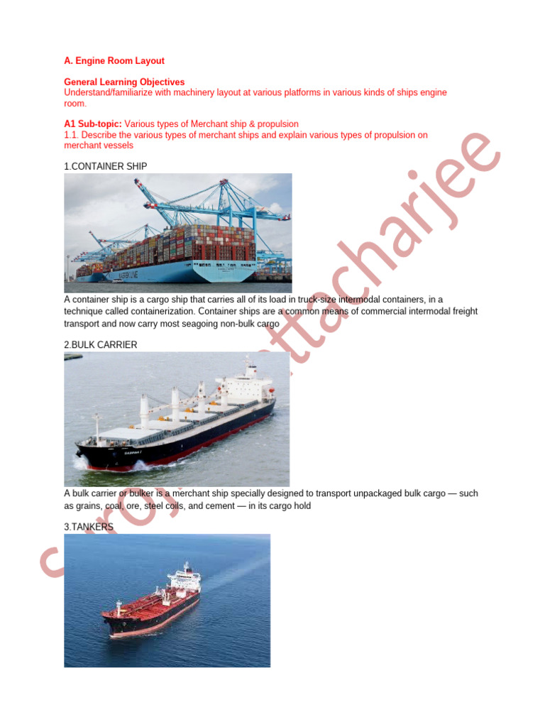 Merchant Ship Engine Room Layout Guide | PDF | Marine Propulsion | Ships
