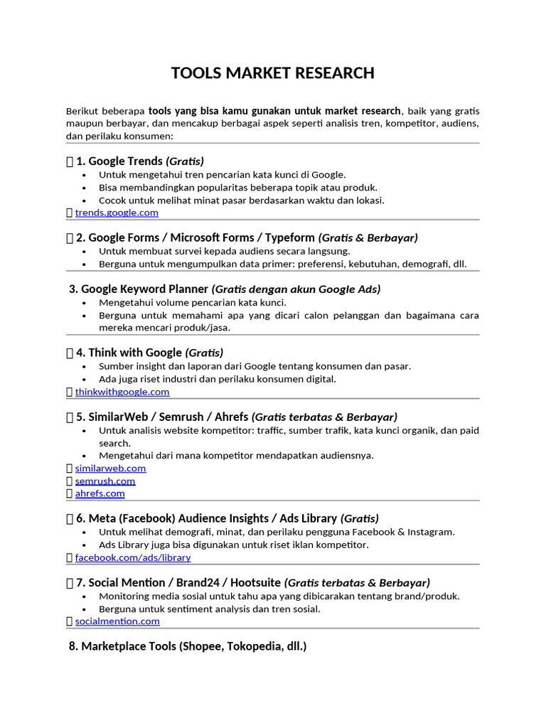 Tools Market Research | PDF