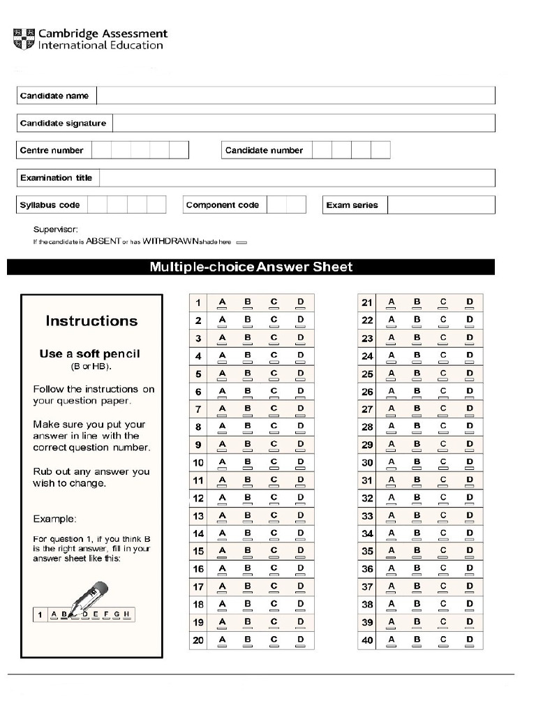 Bubble Sheet | PDF