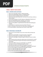 Oxford AQA Speaking Test Questions | PDF