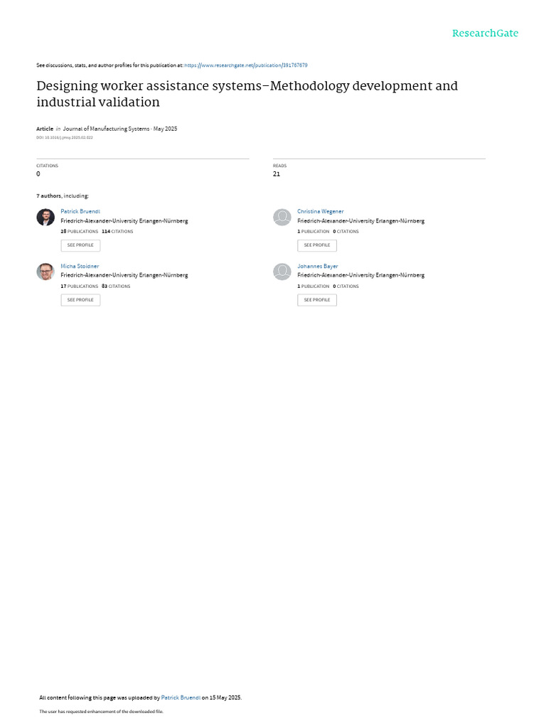 Designing worker assistance systems–Methodology development and ...