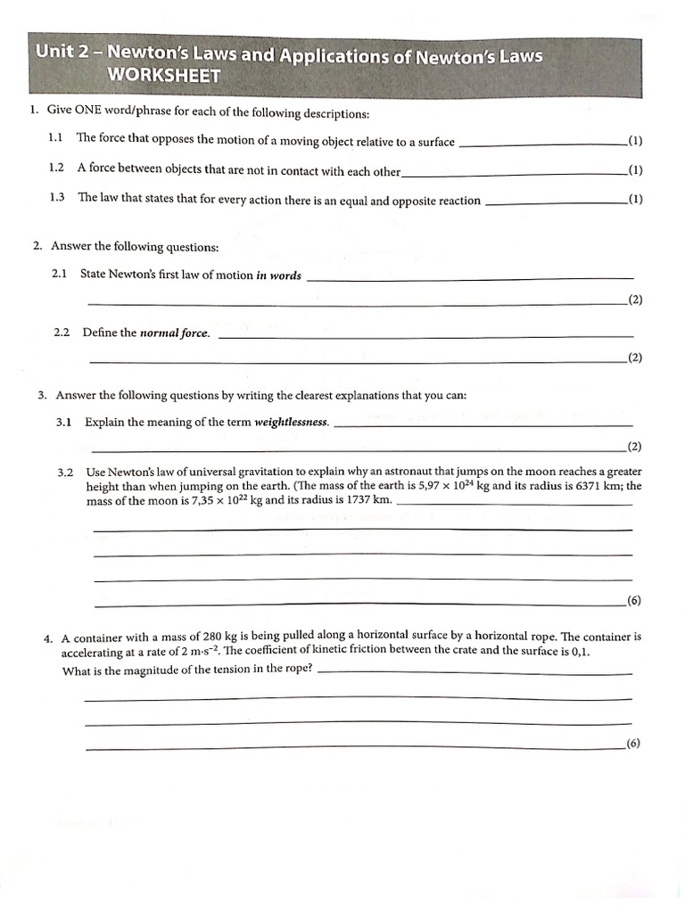 Newton's Laws TEST | PDF
