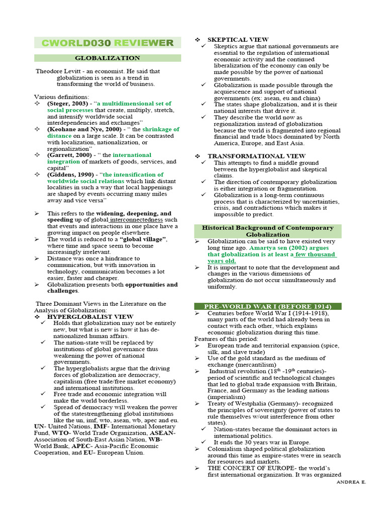 Understanding Globalization Dynamics | PDF | Sustainability ...