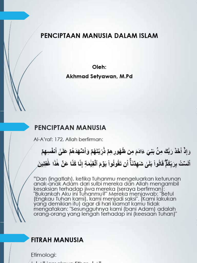 Materi Ajar PAI - Penciptaan Manusia dalam Islam | PDF