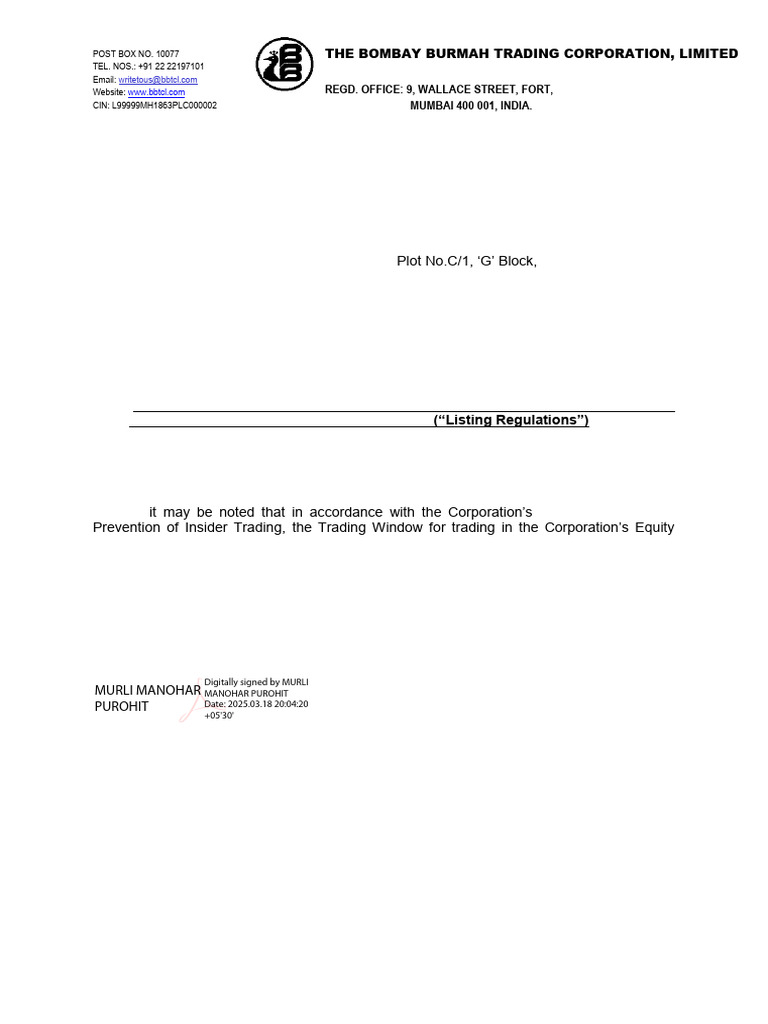 Regd. Office: 9, Wallace Street, Fort, MUMBAI 400 001, INDIA | PDF