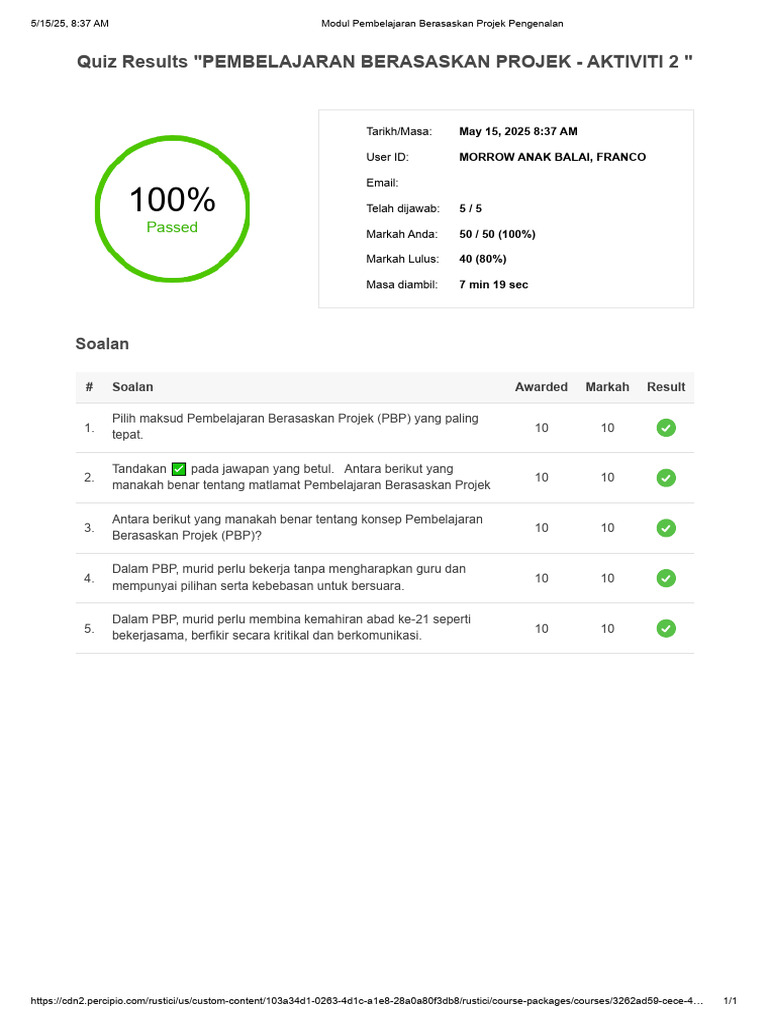 Modul Pembelajaran Berasaskan Projek Pengenalan | PDF
