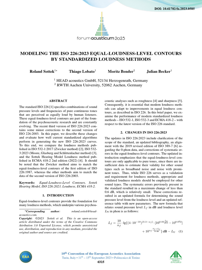 Iso 226 2023 | PDF | Sound | Decibel