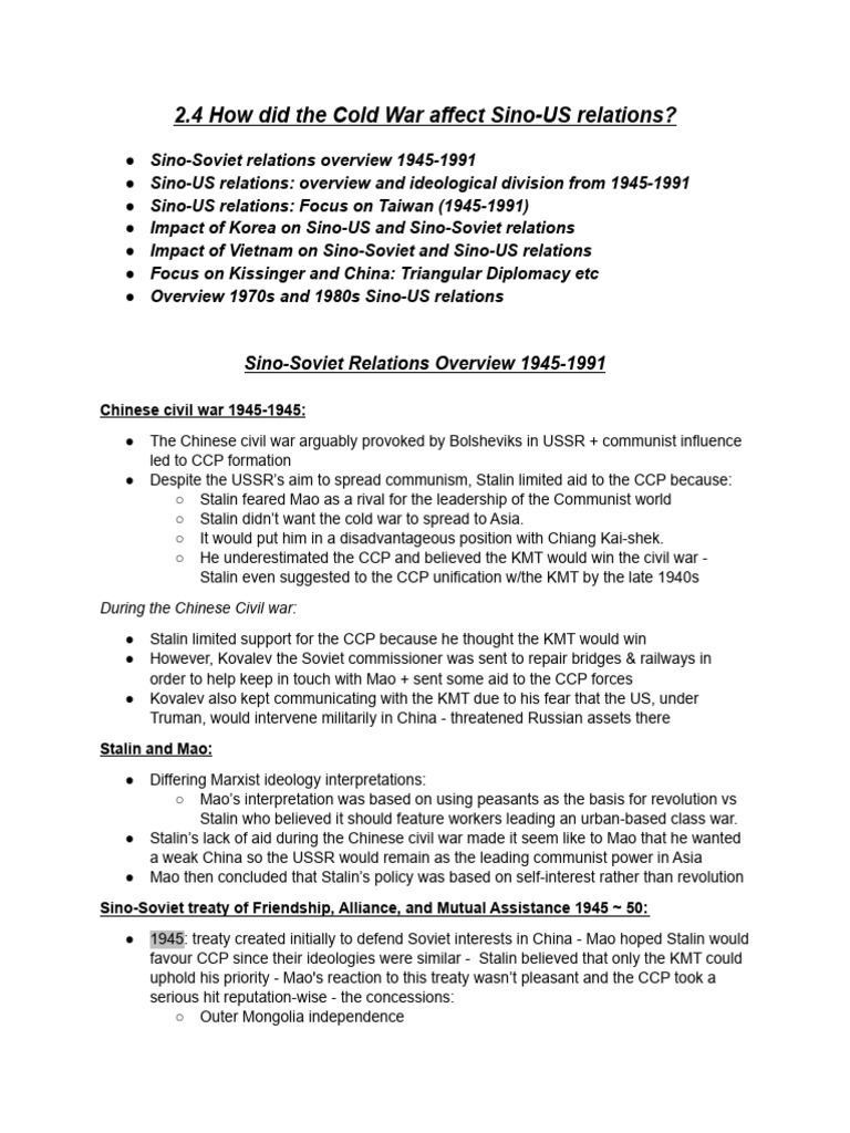 Booklet Sino-US Relations | PDF | Chinese Civil War | Mao Zedong