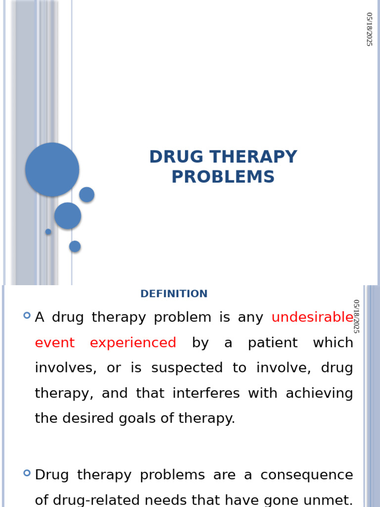 Drug Therapy Problems Tame | PDF | Chemistry | Dose (Biochemistry)
