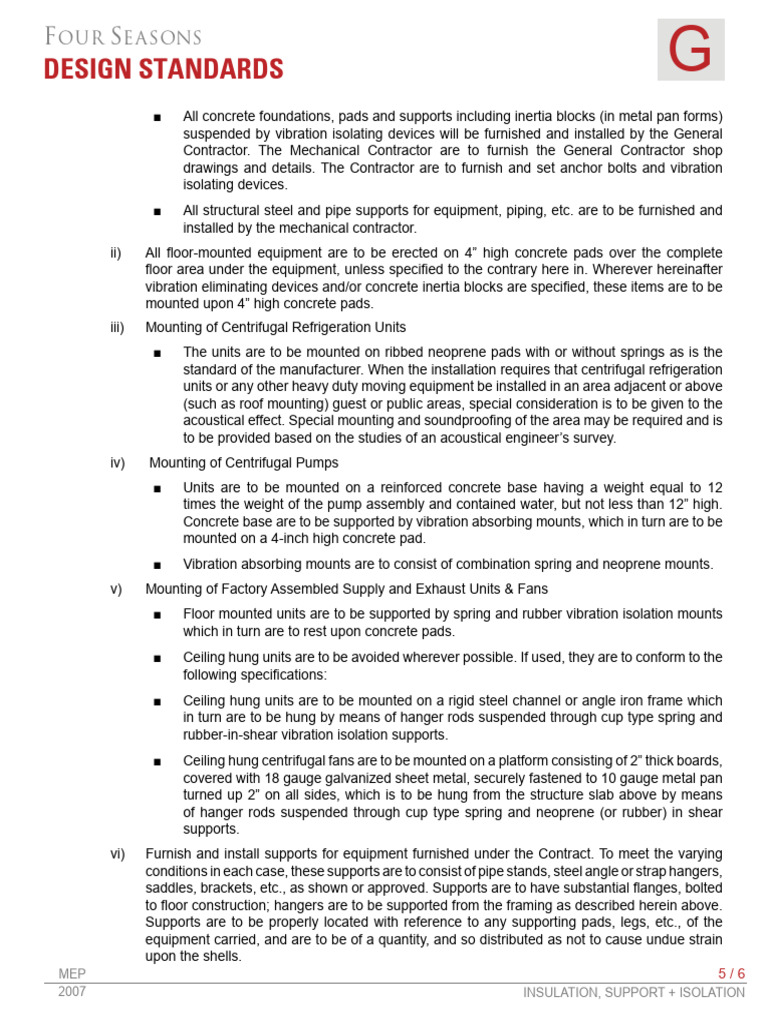 MEP Specialty Systems Design Standards (FOUR SEASONS) - 5 | PDF ...