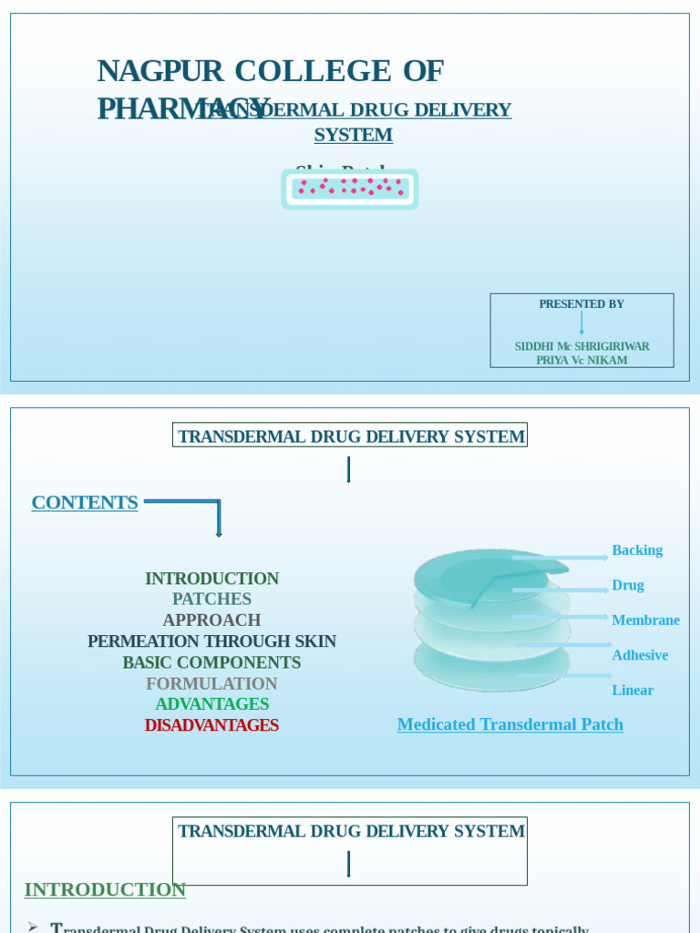 Overview of Transdermal Drug Delivery | PDF | Skin | Topical Medication