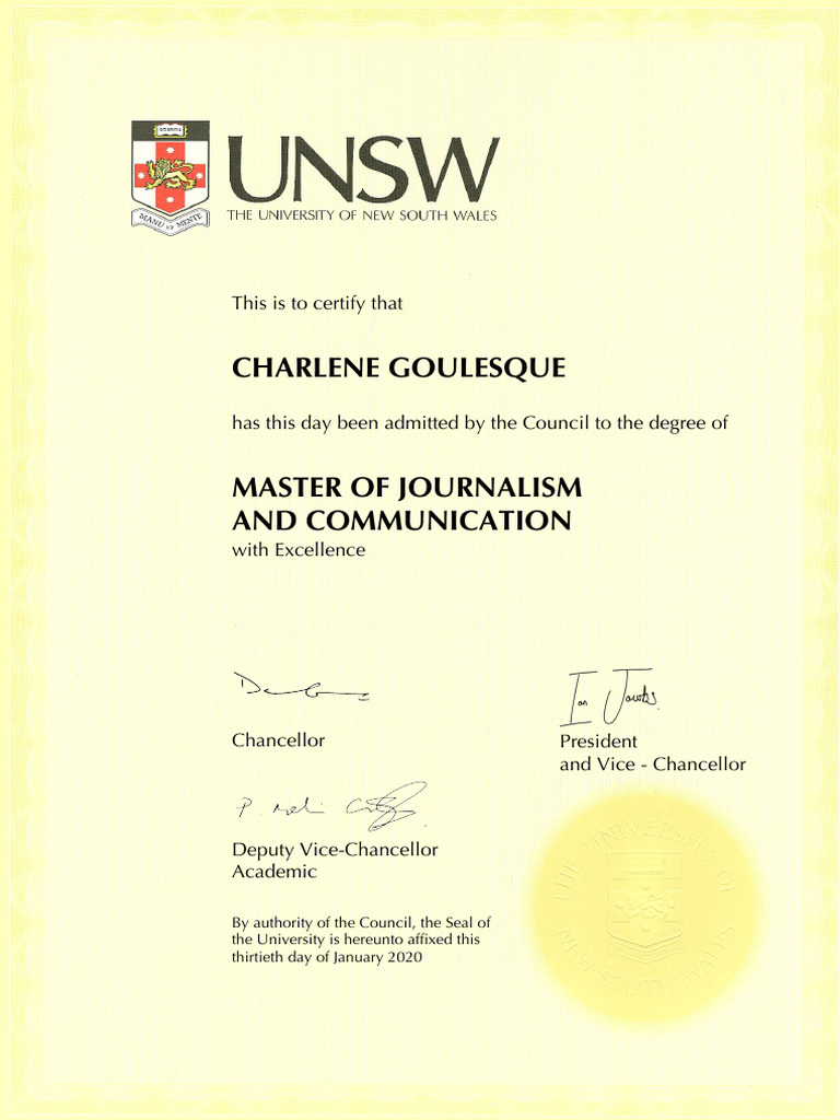 My Testamur (Award Degree) | PDF