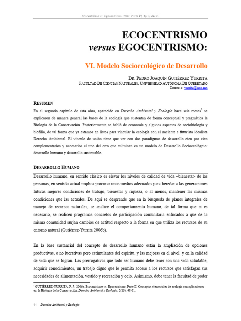 ECOCENTRISMO Versus EGOCENTRISMO | PDF | Pobreza e indigencia | Pobreza