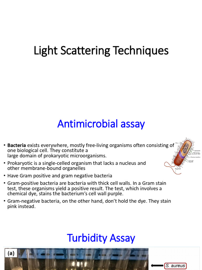 Light Scattering Techniques | PDF | Bacteria | Life Sciences