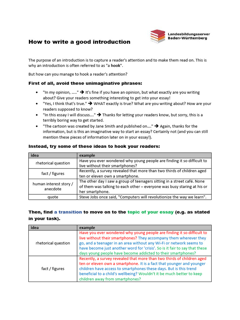 How to Write a Good Introduction | PDF | Essays