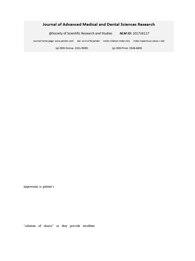 Impression Technique Advances | PDF | Dental Implant | Dentistry