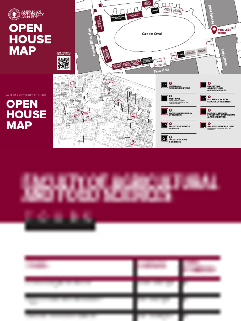 AUB Open House Map - Tours | PDF