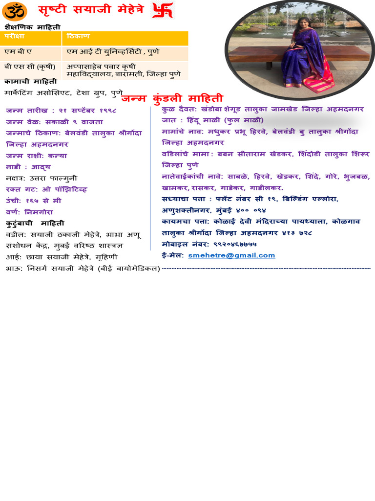 Srushti Mehetre April 2025 | PDF