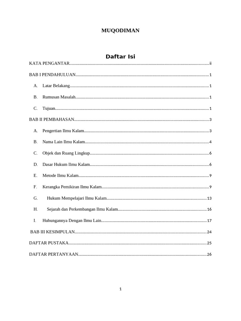 1 Definisi Ilmu Kalam | PDF