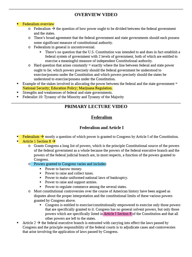 Class 4 Overview Primary Lecture and Takeaway Video Notes | PDF ...
