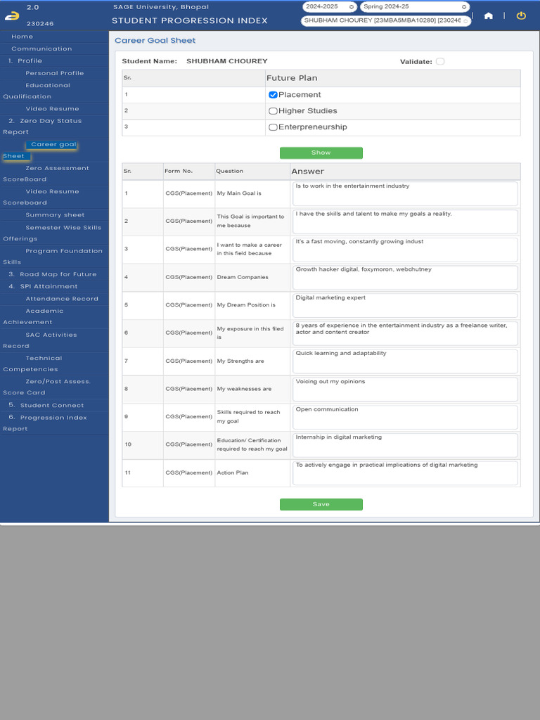 Student Progression Index Report | PDF | Learning