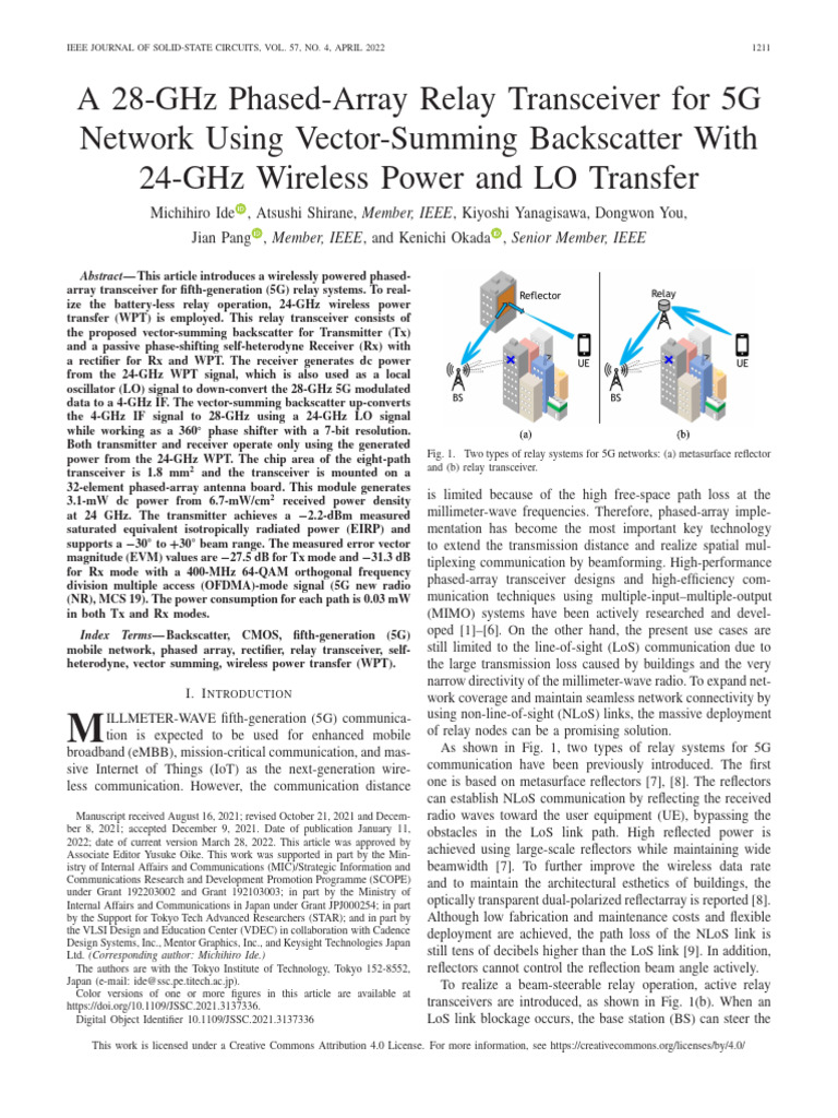 A 28-GHz Phased-Array Relay Transceiver For 5G Network Using Vector ...
