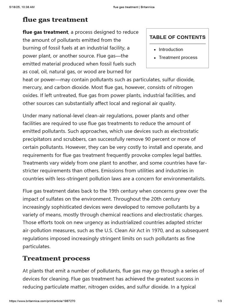 Flue Gas Treatment _ Britannica | PDF | Fossil Fuel Power Station ...