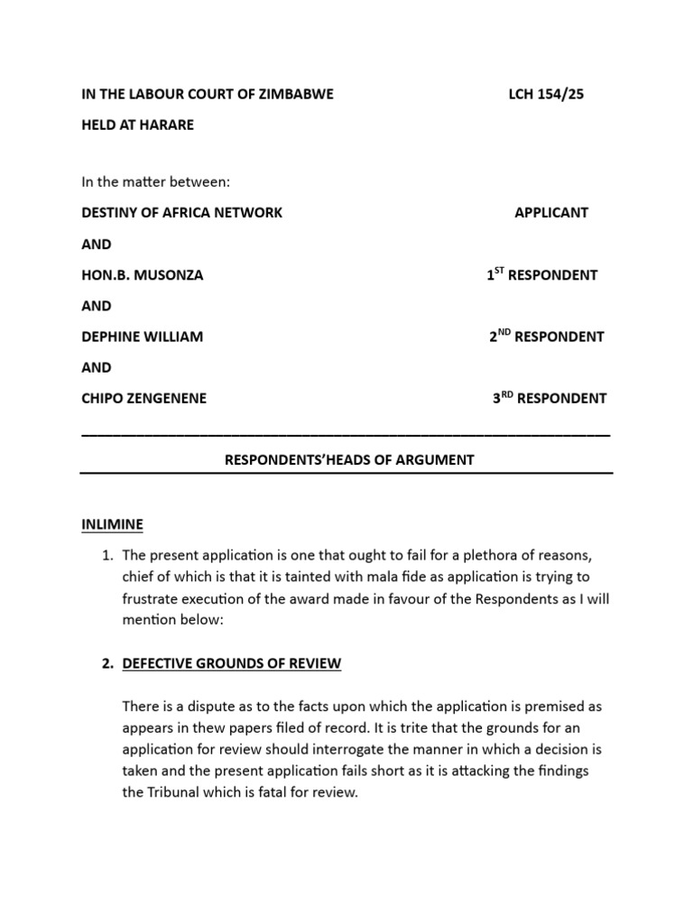 CHIPO ZENGENENE HEADS Signed | PDF | Appeal | Judiciaries