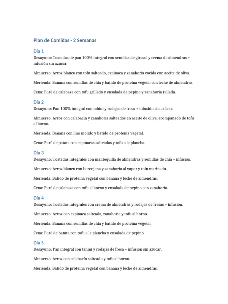 Menu 2 Semanas | PDF