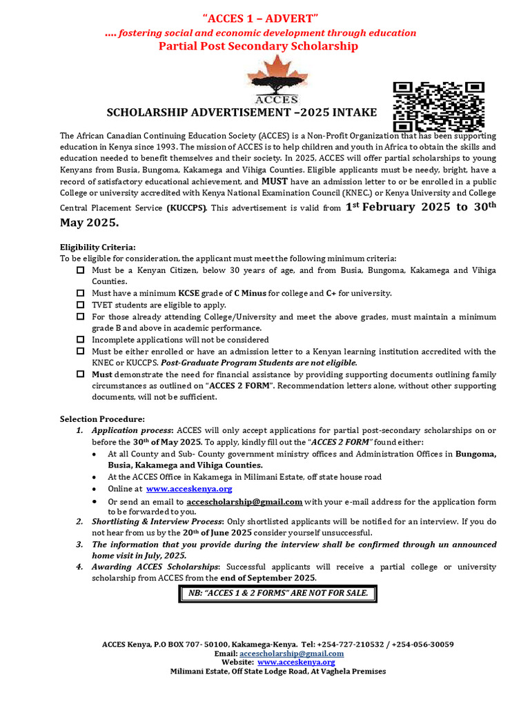 2025 Application and Ad For Website | PDF | College | Kenya